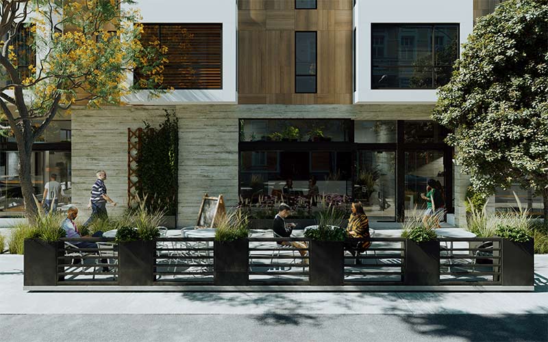 Archatrak Modular Decks for Affordable Parklets and Street Seating